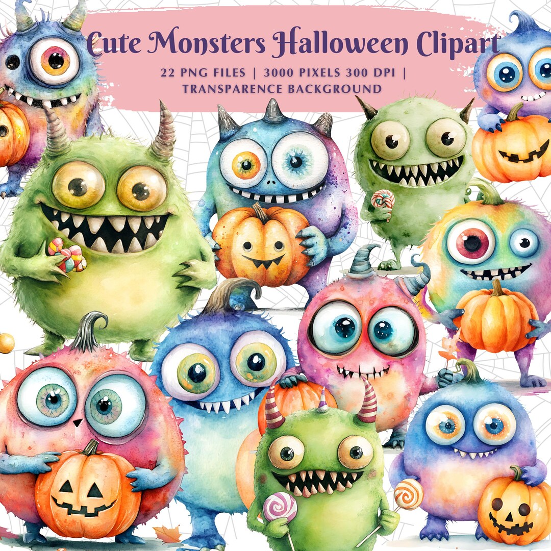 Cute Monsters Halloween Clipart, Cute Monsters,halloween Clipart ...