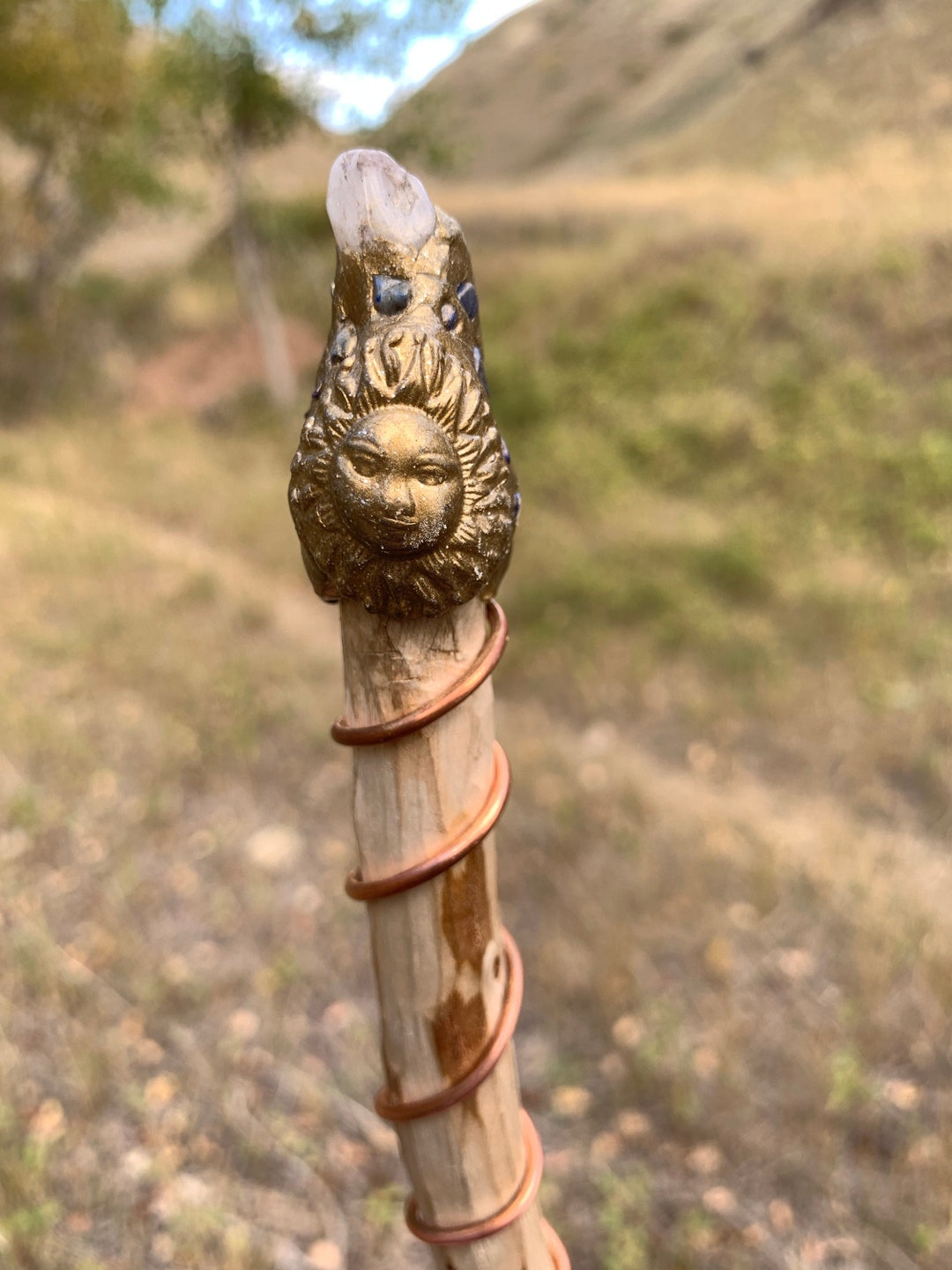 Here Comes the Sun Wand With Copper Spiral and Natural Gemstones ...