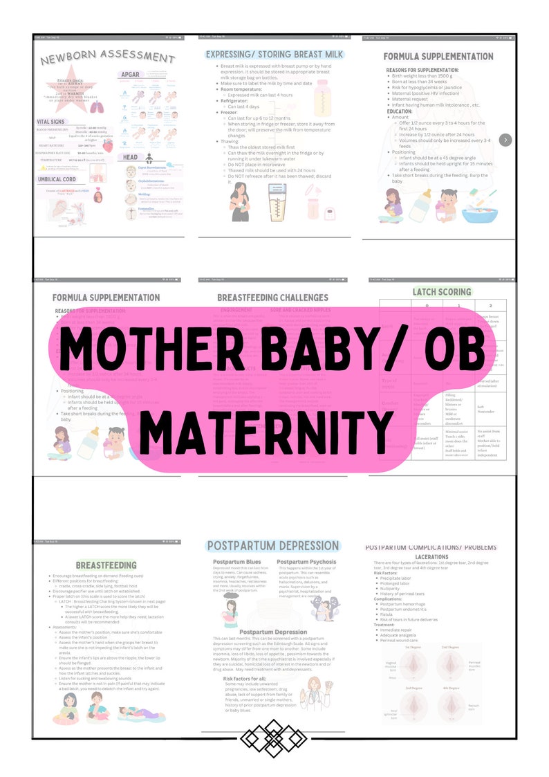 OB Maternity / Postpartum / Newborn Nursing Notes Plus Mark Klimek ...