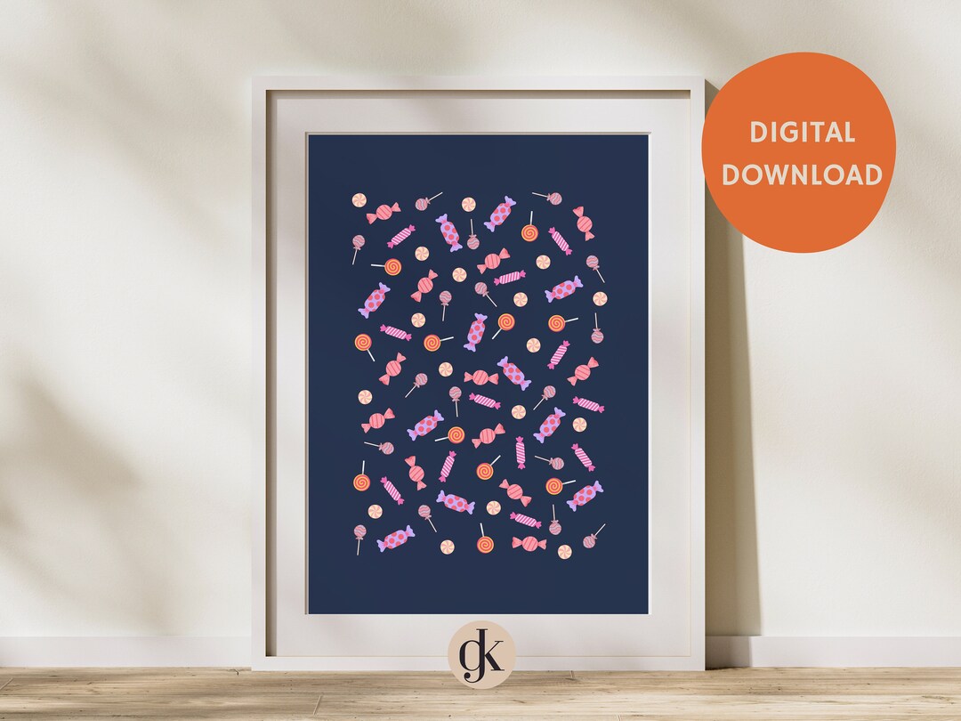 Candy Wall Art, Gaming Room Poster, Candy Poster, Lollipop Wall Art ...