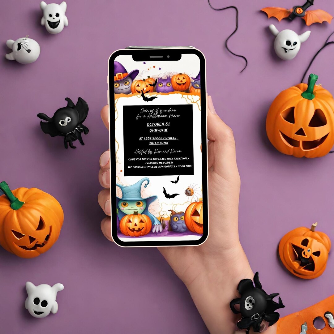 Spook-tacular Digital Halloween Kid's Party Invitation - Etsy