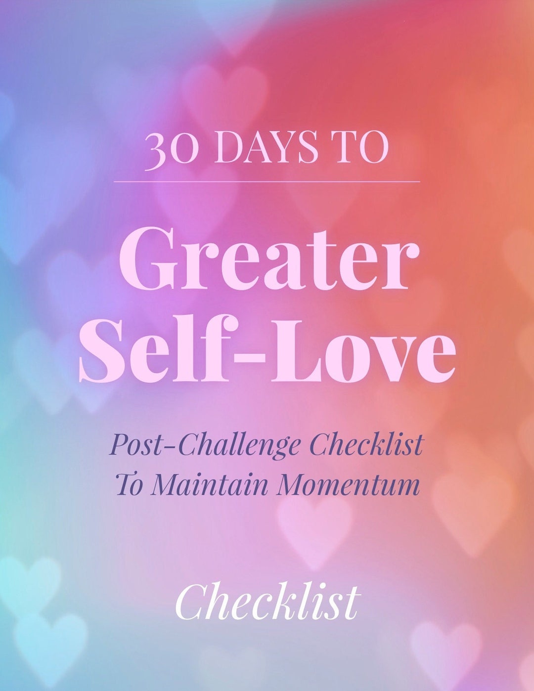 30 Days to Greater Self Love Check List - Etsy