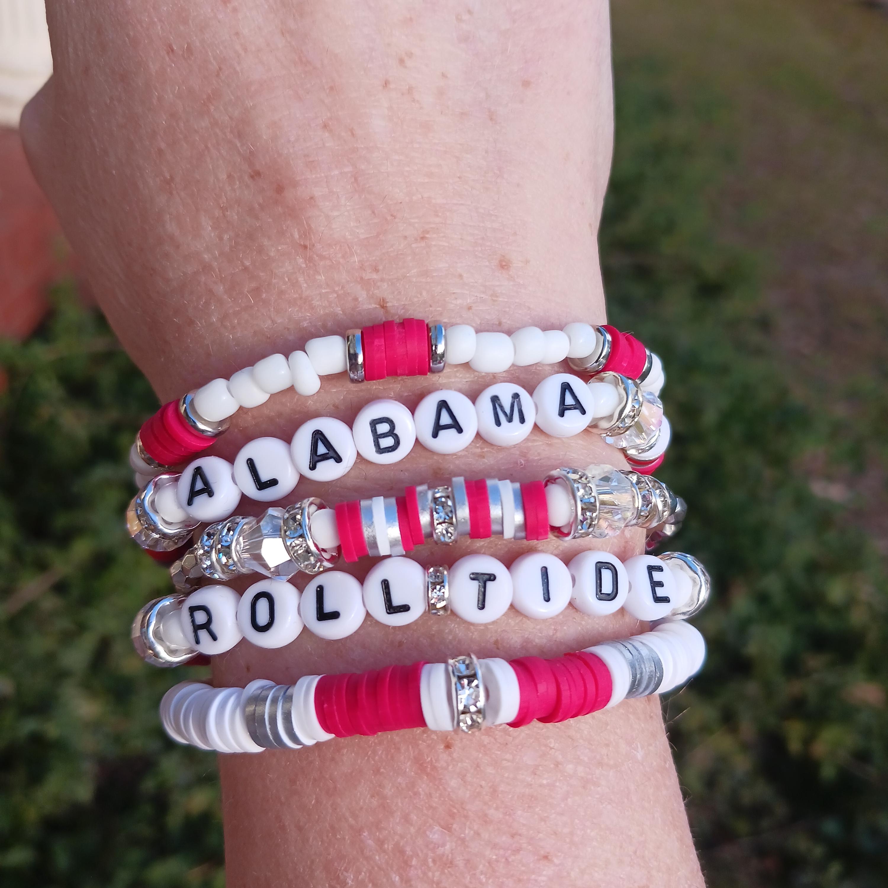 FULL STACK Alabama Crimson Tide Inspired Heishi Stacking Bracelets UA ...