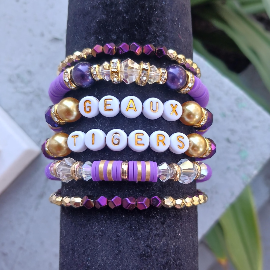 FULL STACK Louisiana State Lsu Inspired Heishi Stacking Bracelets ...