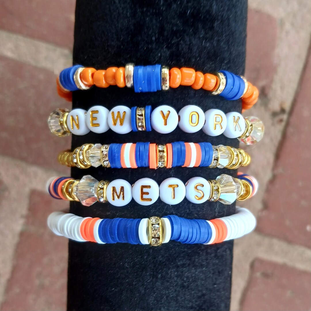 ENTIRE STACK Heishi Stacking Friendship Bracelets Ny New York Mets Mlb ...