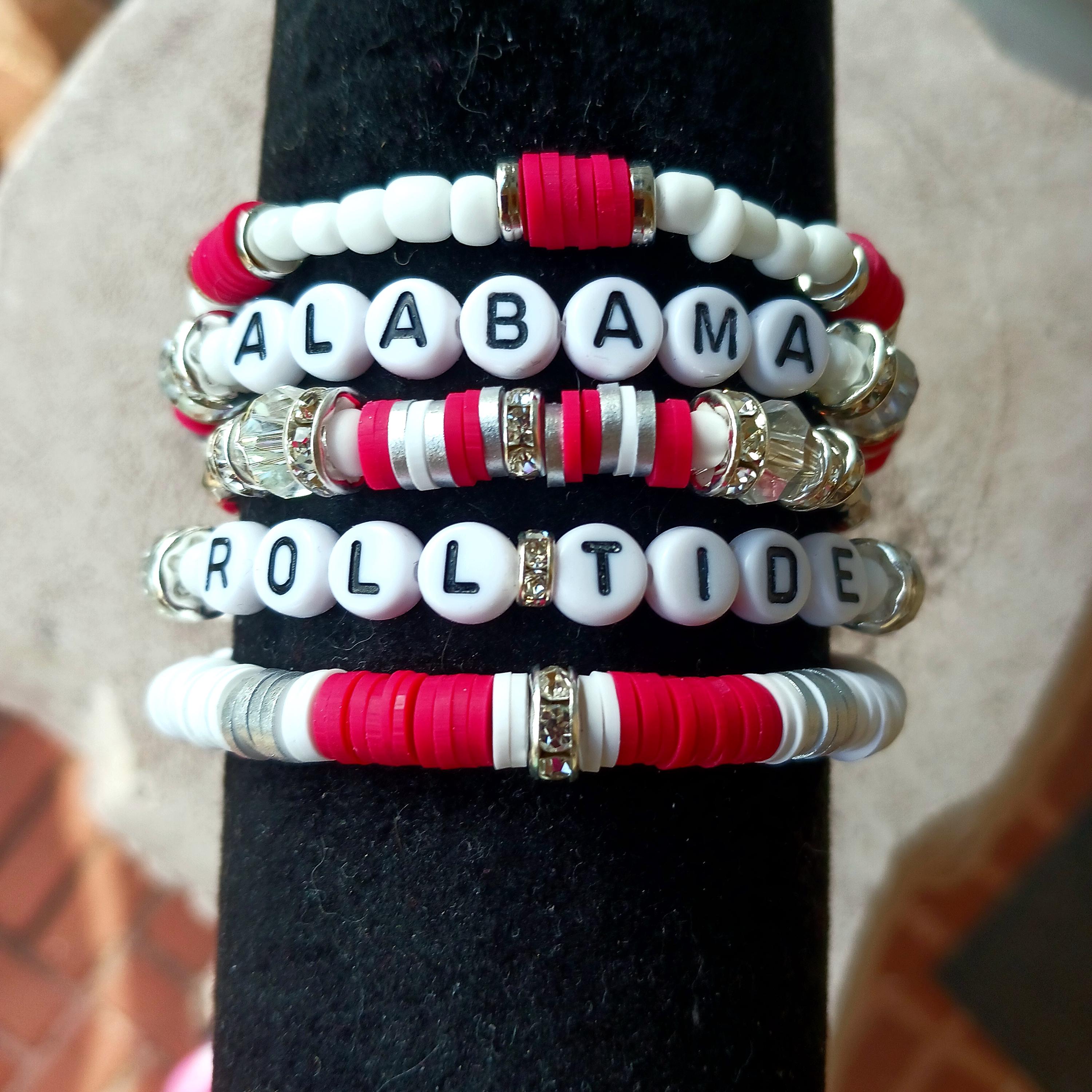 FULL STACK Alabama Crimson Tide Inspired Heishi Stacking Bracelets UA ...