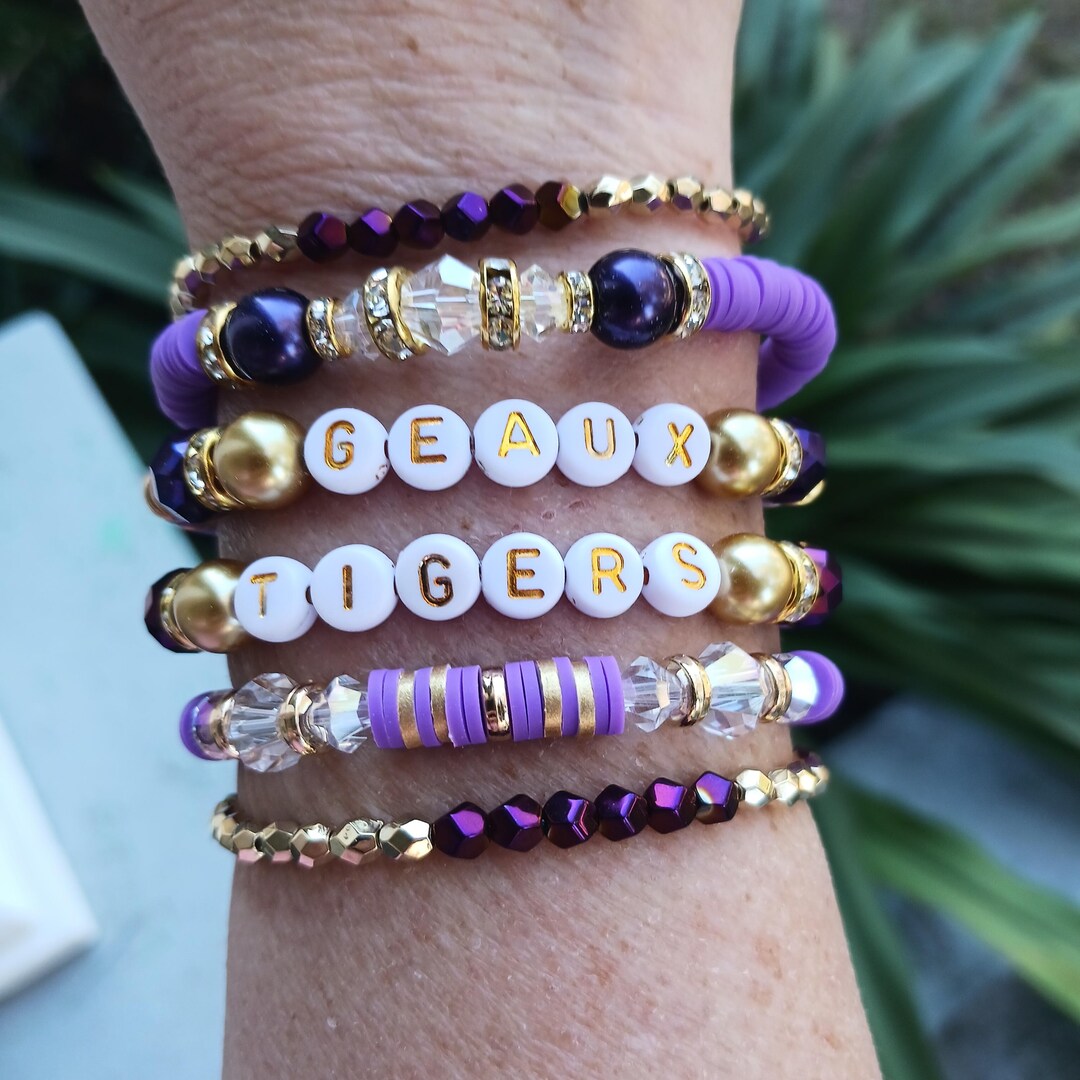 FULL STACK Louisiana State Inspired Heishi Stacking Bracelets Lsu ...