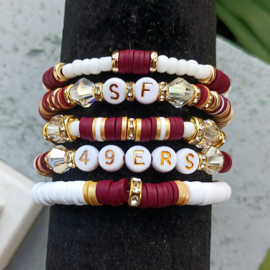 FULL STACK San Franscisco 49ers Inspired Heishi Stacking Friendship Bracelets Nfl Gameday ...