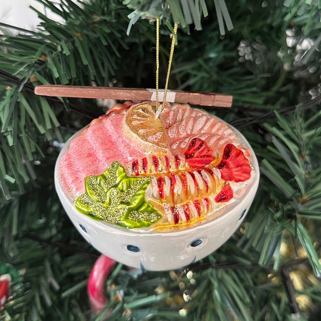 Ramen Noodle Bowl Christmas Tree Decoration Bauble, Poke Bowl Christmas ...