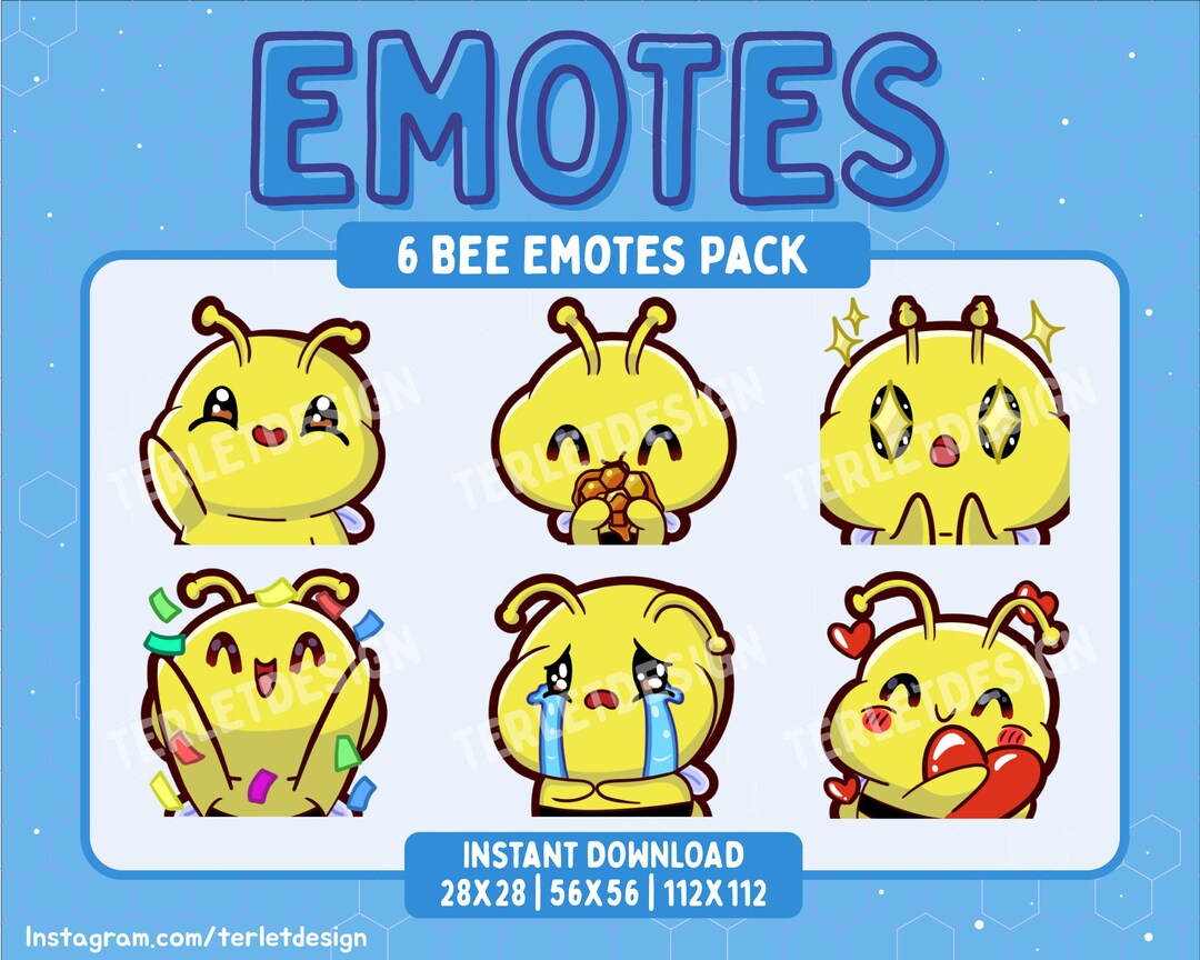 6 Bee Emotes Pack for Twitch Streamers Discord Youtube - Etsy