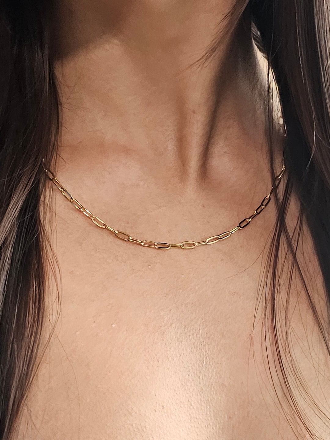 Gold Chain Necklace, Twist Chain, Figaro Chain, Dainty Chain, Bead ...