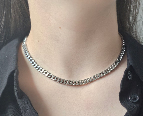 Silver Chain Necklace UNISEX Chain Stainless Steel Chain Cable Chain Curb Chain Dainty Chain Gift for Kids Gift for Her gift for Him Etsy