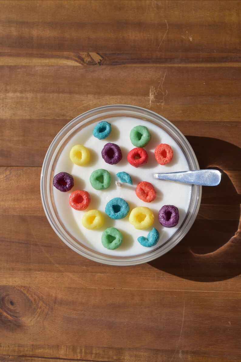 Fruit Loops Glitter Cereal Bowl Candle Soy Candle Decor Cereal Bowl ...