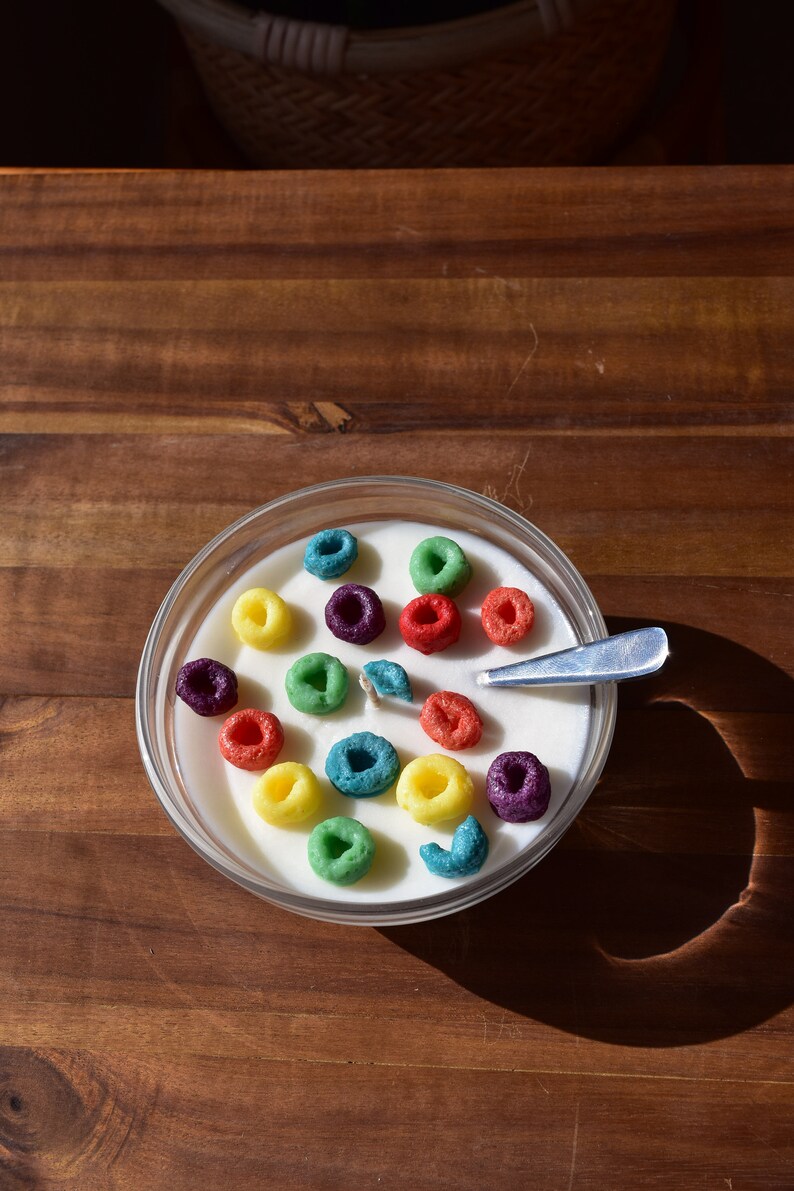 Fruit Loops Glitter Cereal Bowl Candle Soy Candle Decor Cereal Bowl ...