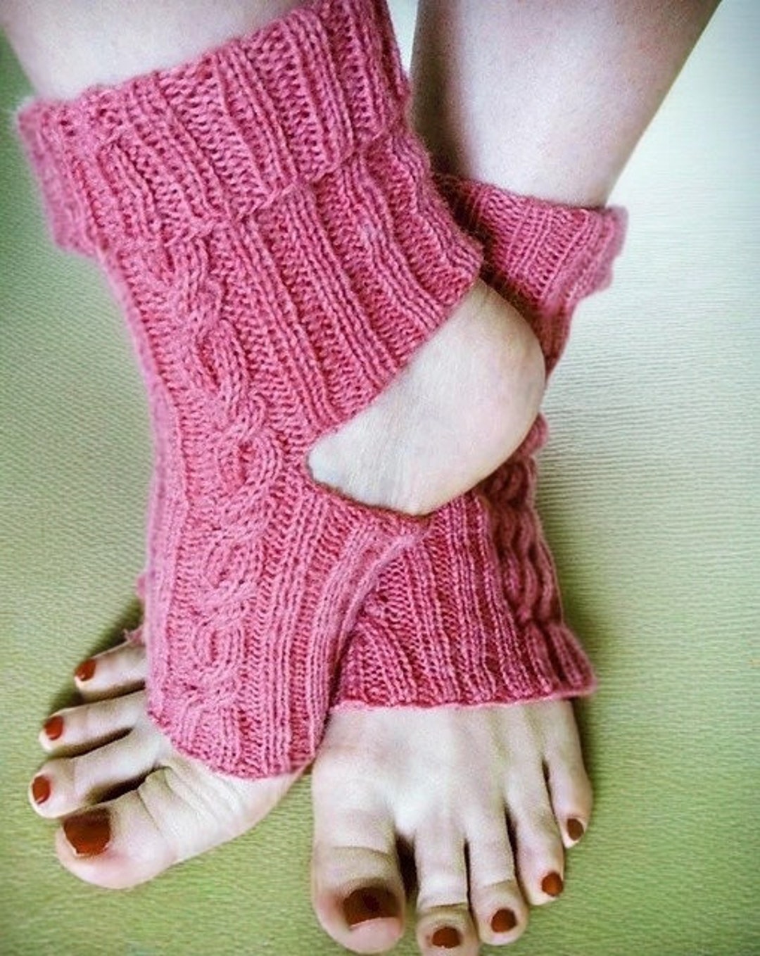 Yoga Socks Knitting Pattern-toeless Pink Socks-yogi Gift-easy Crochet ...