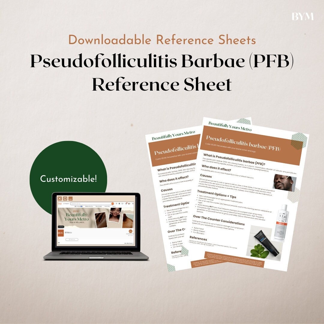 Pseudofolliculitis Barbae (PFB) Info Sheet - DOWNLOAD - EDITABLE - Etsy