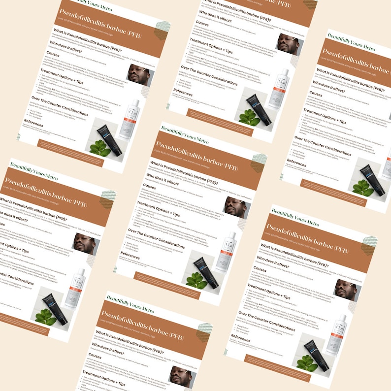 Pseudofolliculitis Barbae (PFB) Info Sheet - DOWNLOAD - EDITABLE - Etsy