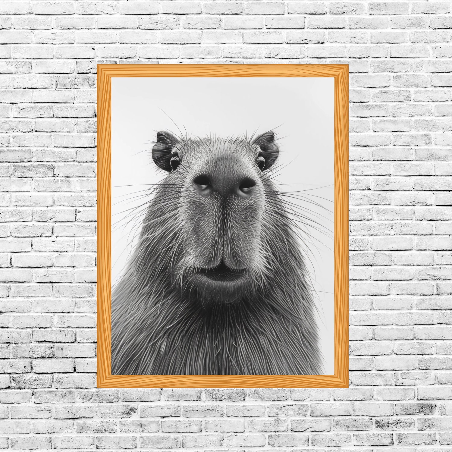 Digital Download Capybara Wall Art, Animal Kingdom, Monochromatic Print ...