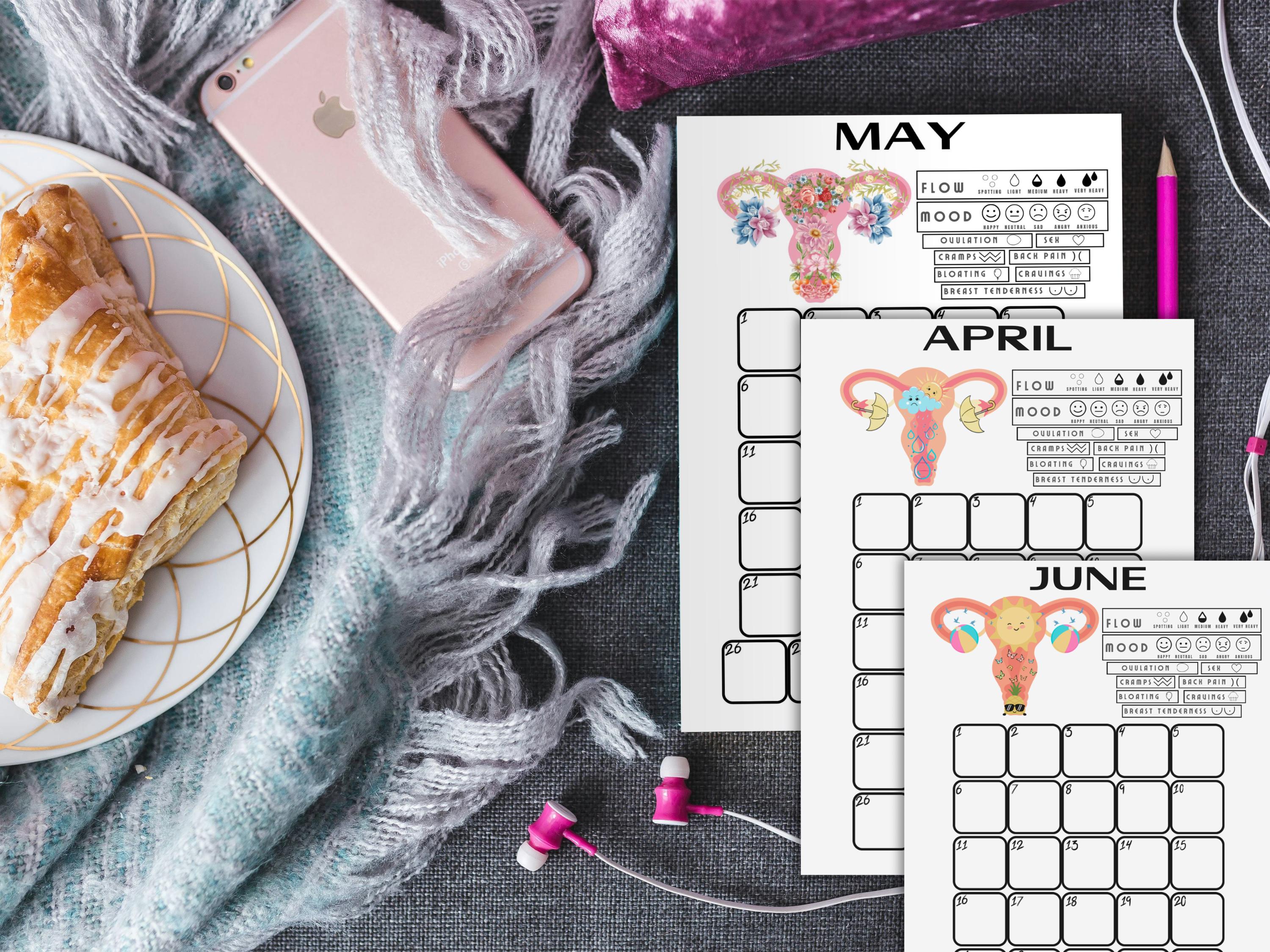 Period Tracker Printable, Cycle Tracker, Ovulation Planner, Women’s ...