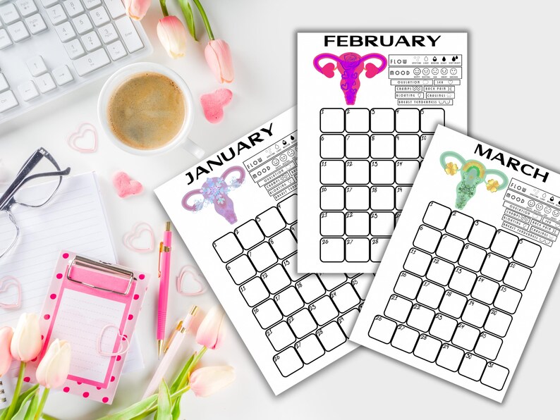 Period Tracker Printable, Cycle Tracker, Ovulation Planner, Women’s ...