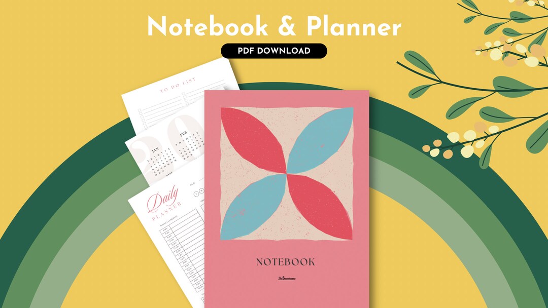 Petal Tile Notebook Printable | Note Pages | Lined Paper PDF | Dotted ...