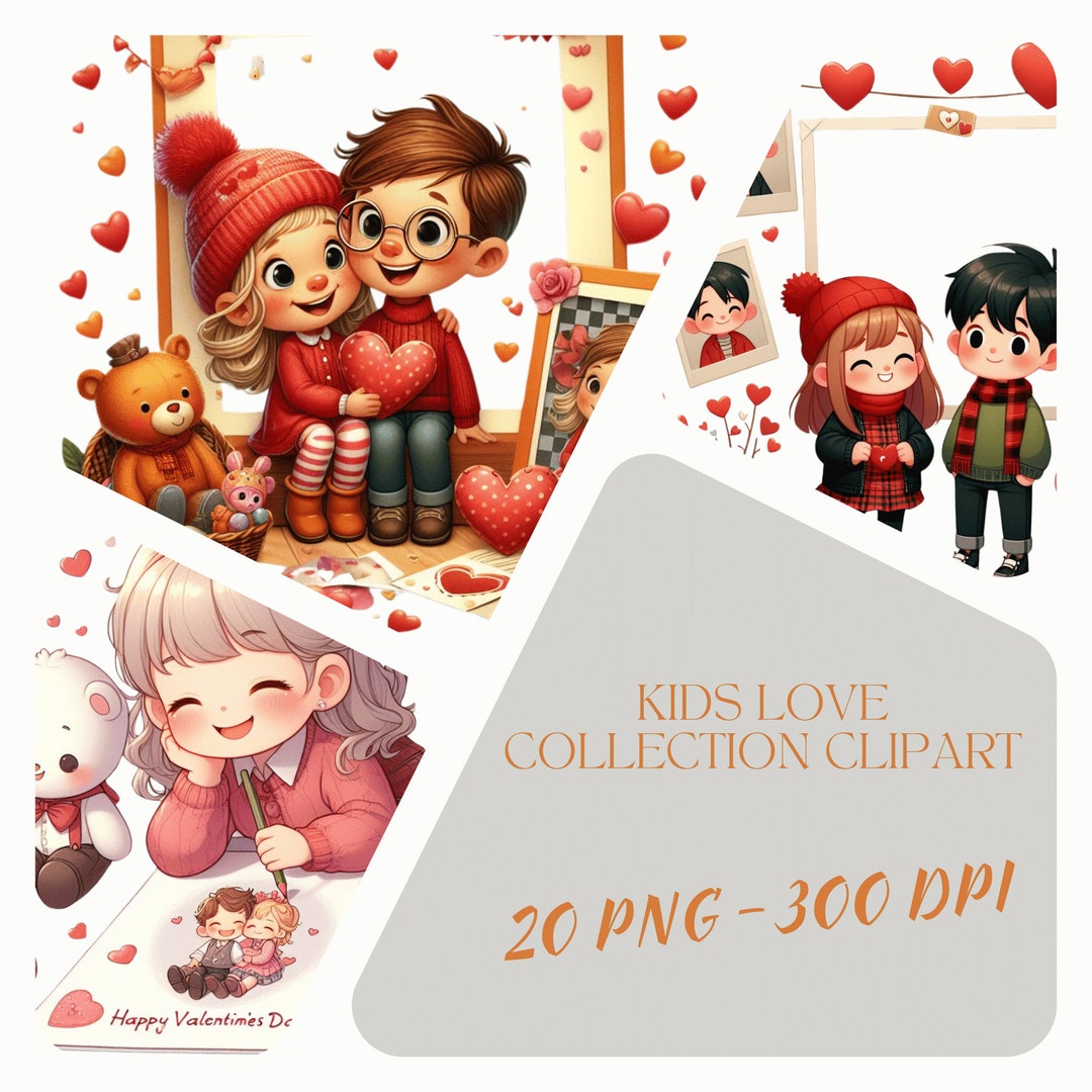 20 Cute Valentine's Day Clipart, Valentine's Day PNG Images, Children ...