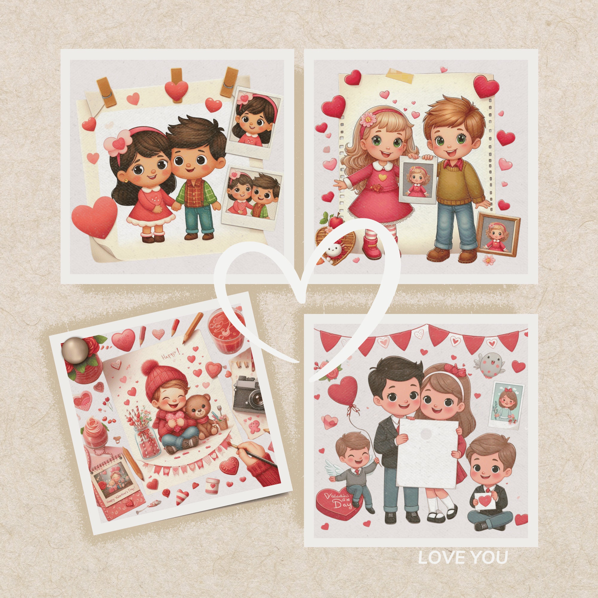20 Cute Valentine's Day Clipart, Valentine's Day PNG Images, Children ...