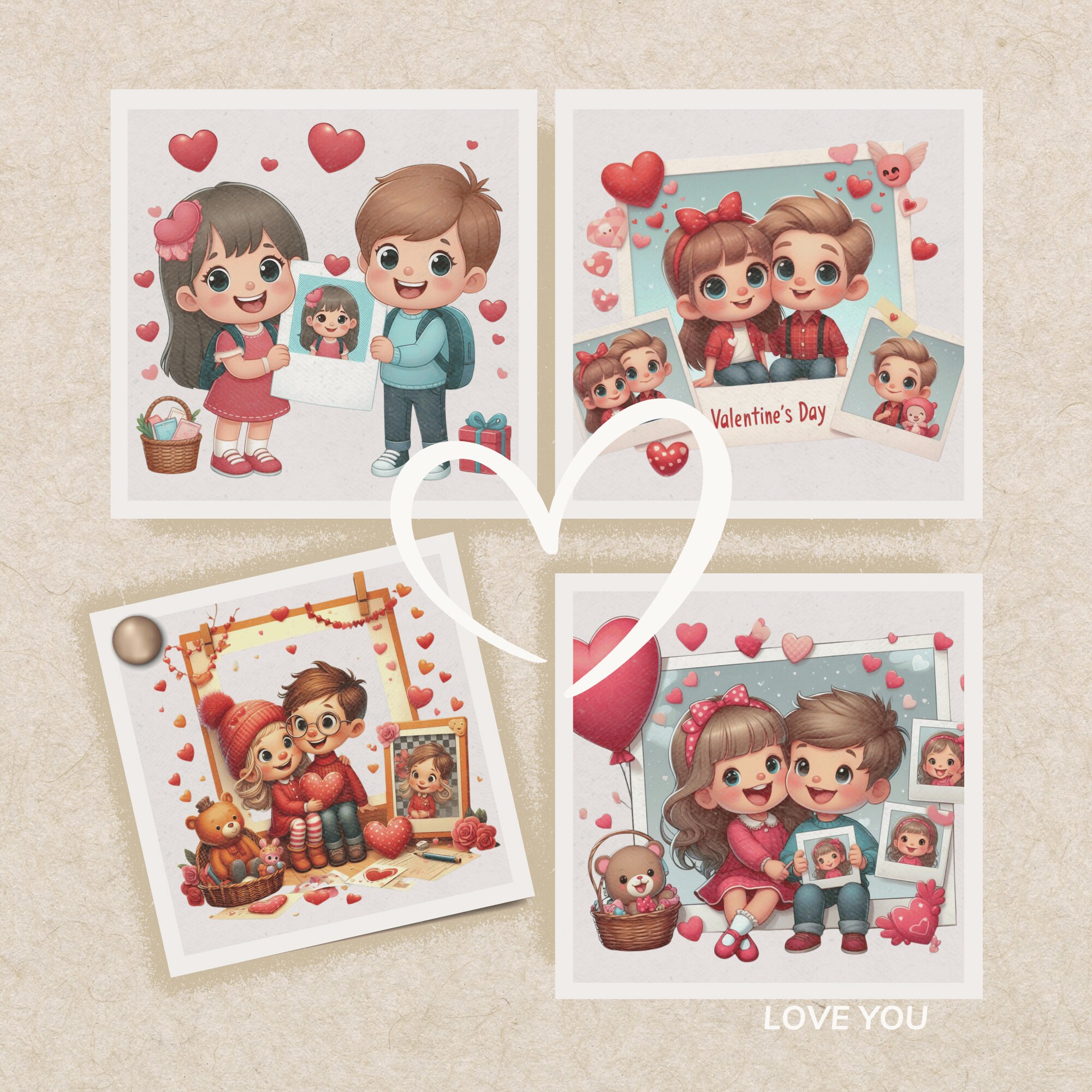 20 Cute Valentine's Day Clipart, Valentine's Day PNG Images, Children ...