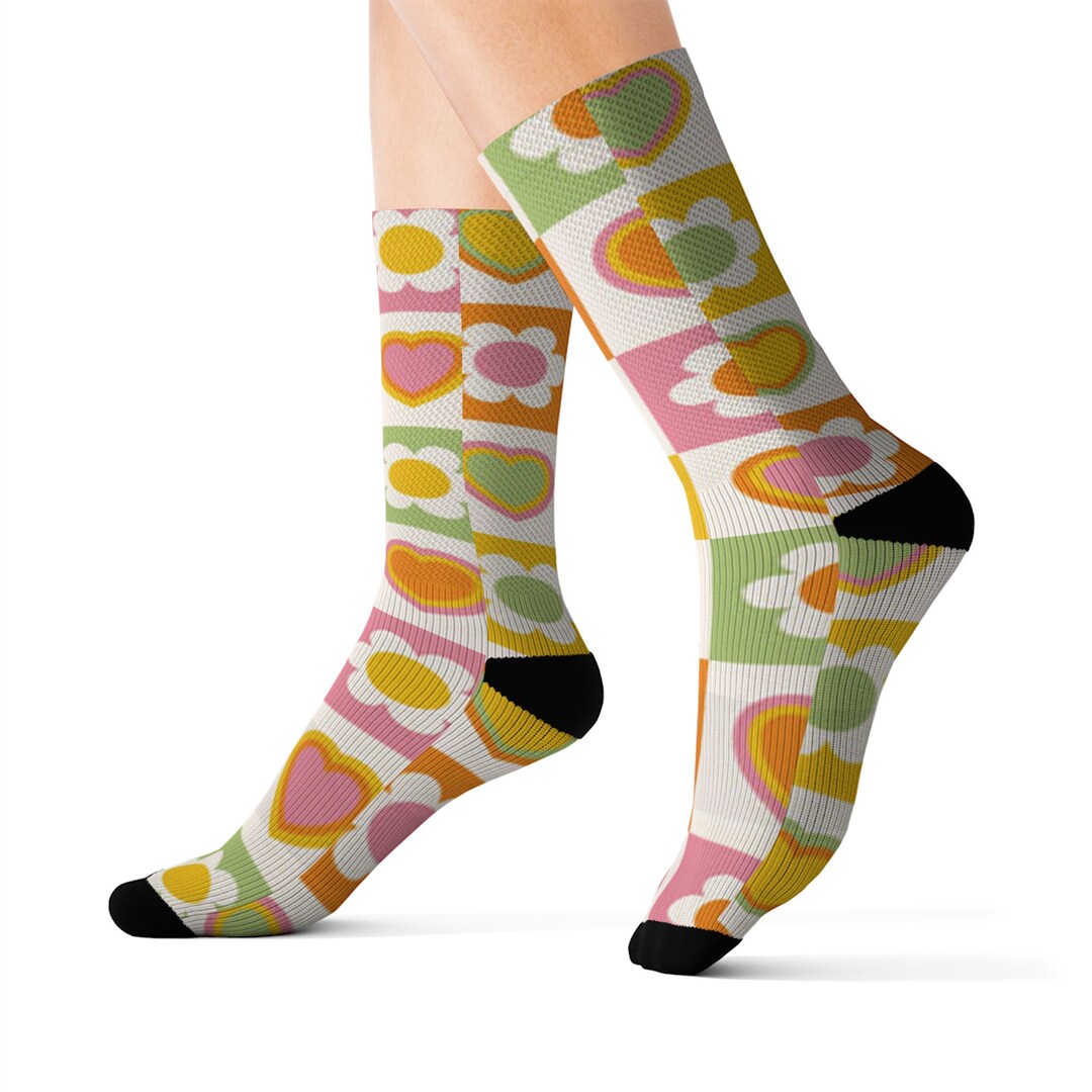 Retro Checker Socks - Etsy