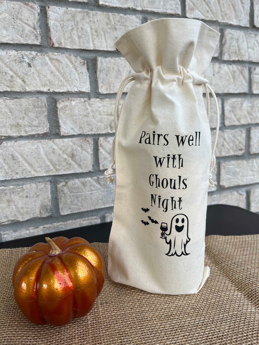 Pairs Well With Ghouls Night Wine Bag, Halloween Wine Bag, Bunco Wine ...
