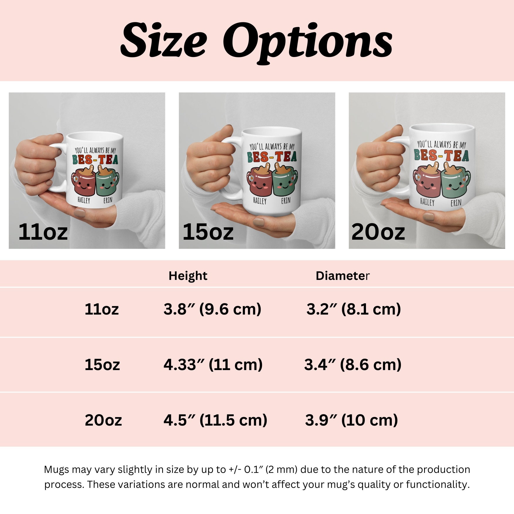 Personalized Best Friend Mug, Tea Lover, Bestie Ceramic Cup ...