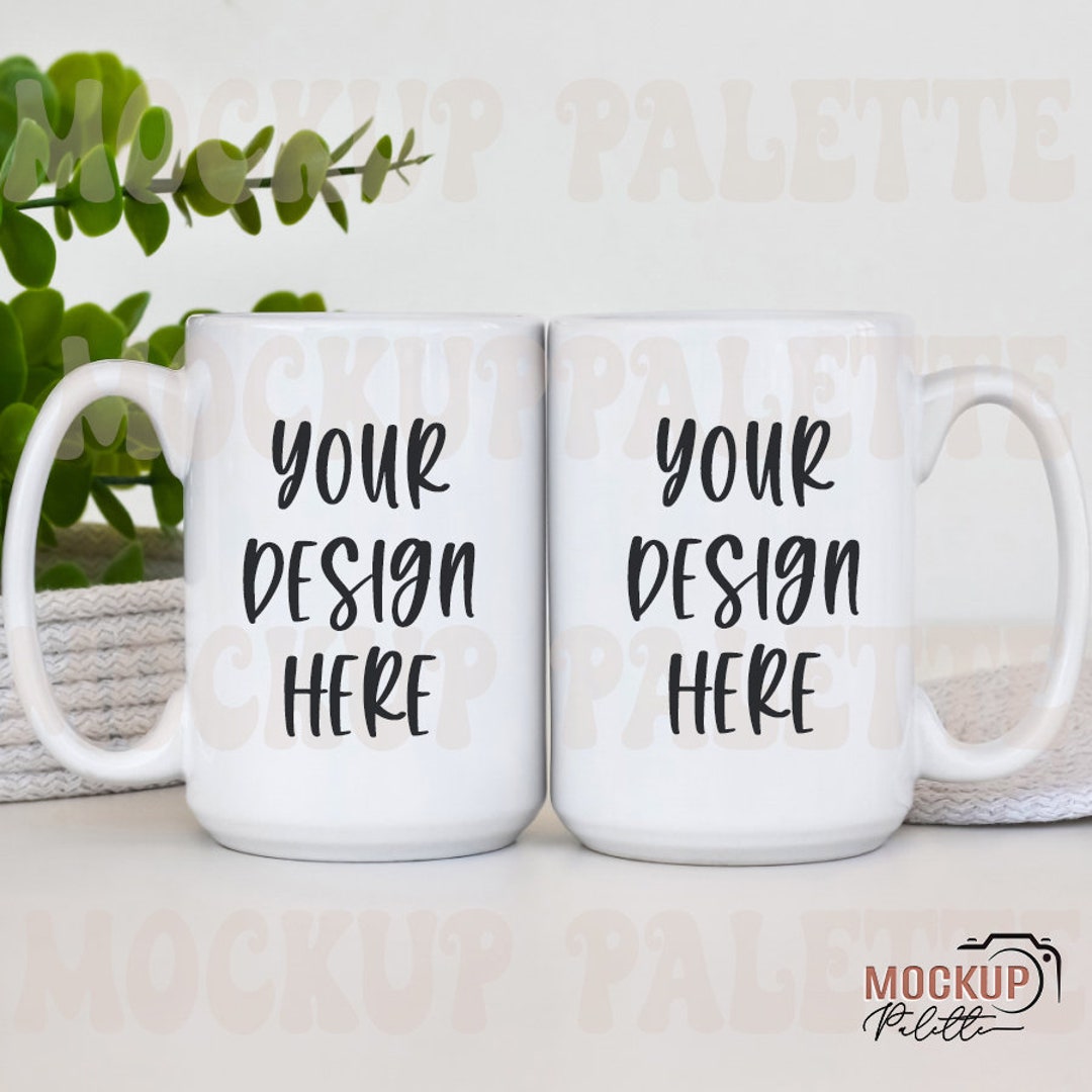 Front Back Mug Mockup, White Mug Mockup, Coffee Mug Mock Up, Two Mug ...