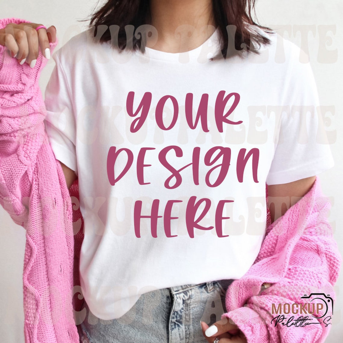 White Shirt Mockup Photo Model Mock Ups Instant Download - Etsy