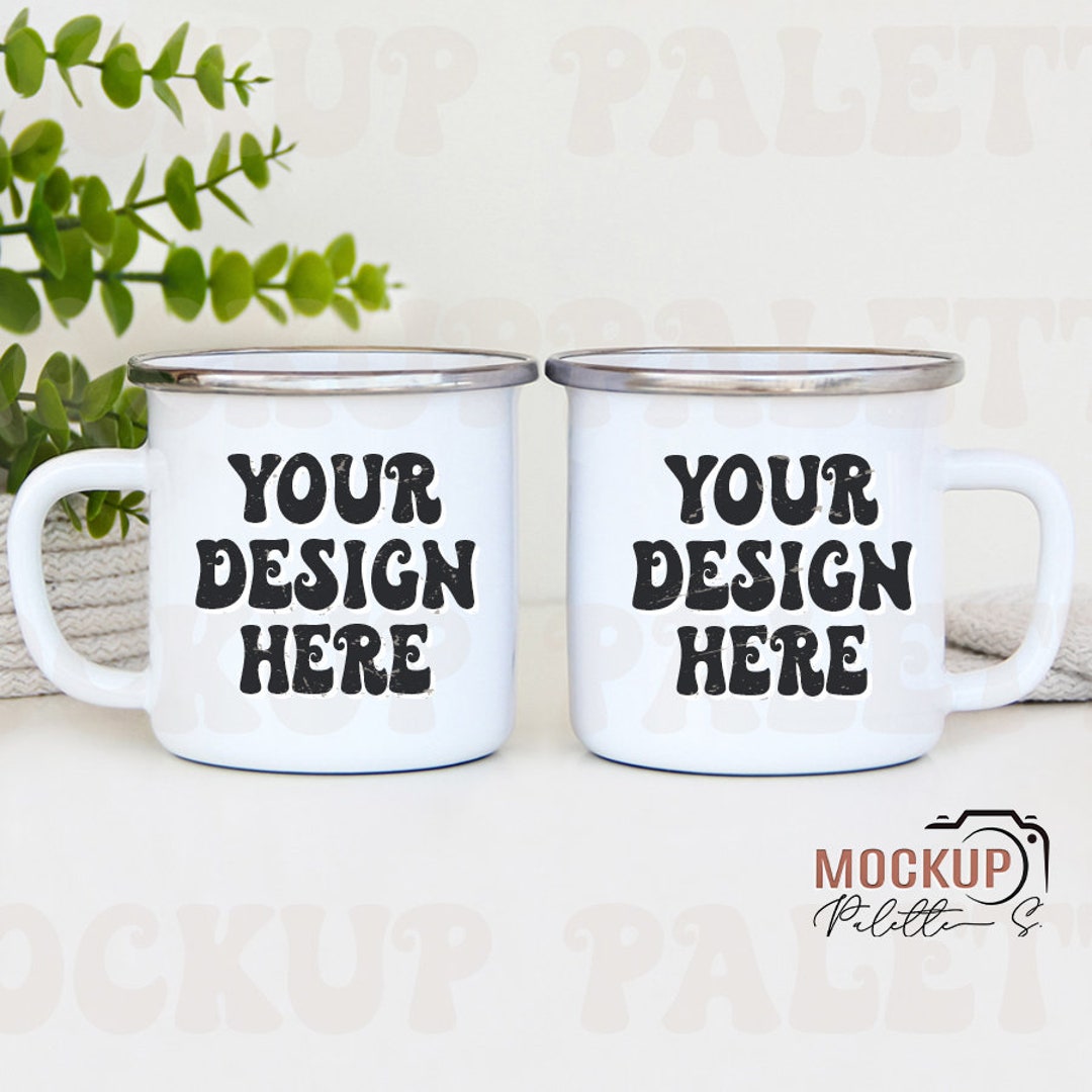 Front Back Mug Mockup, Enamel Mug Mockup, White Coffee Mug Mock Up ...