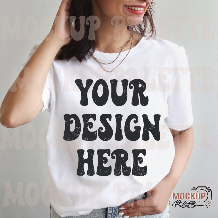 White Shirt Mockup Photo Model Mock Ups Instant Download - Etsy