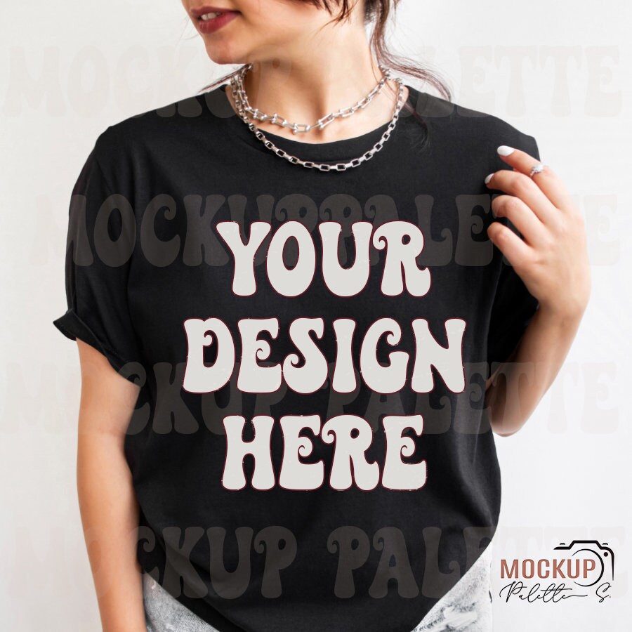 Black Shirt Mockup Photo Model Mock Ups Instant Download - Etsy