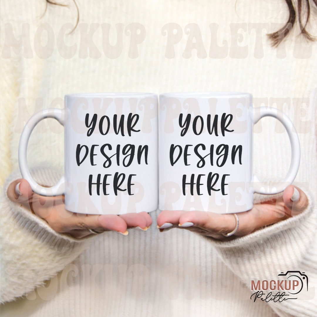 Front Back Mug Mockup, White Mug Mockup, Coffee Mug Mock Up, Two Mug ...
