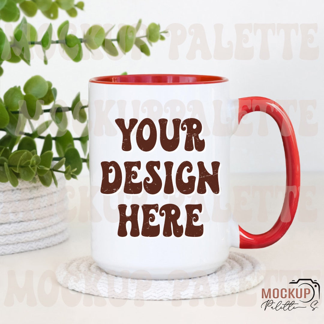 Red Handle Mug Mockup, Coffee Mug Mock Up, Boho Mug Mockups, Christmas ...