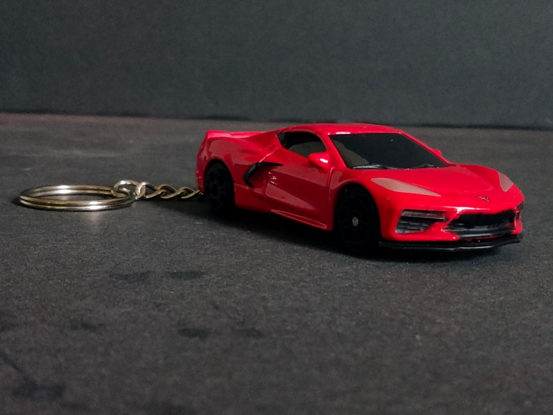 Chevrolet Corvette C8 Stingray Die Cast Keychain Red 1/64 Scale - Etsy