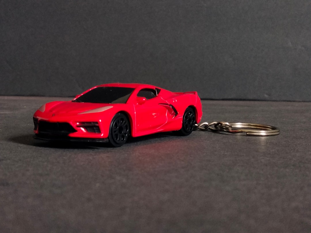 Chevrolet Corvette C8 Stingray Die Cast Keychain Red 1/64 Scale - Etsy