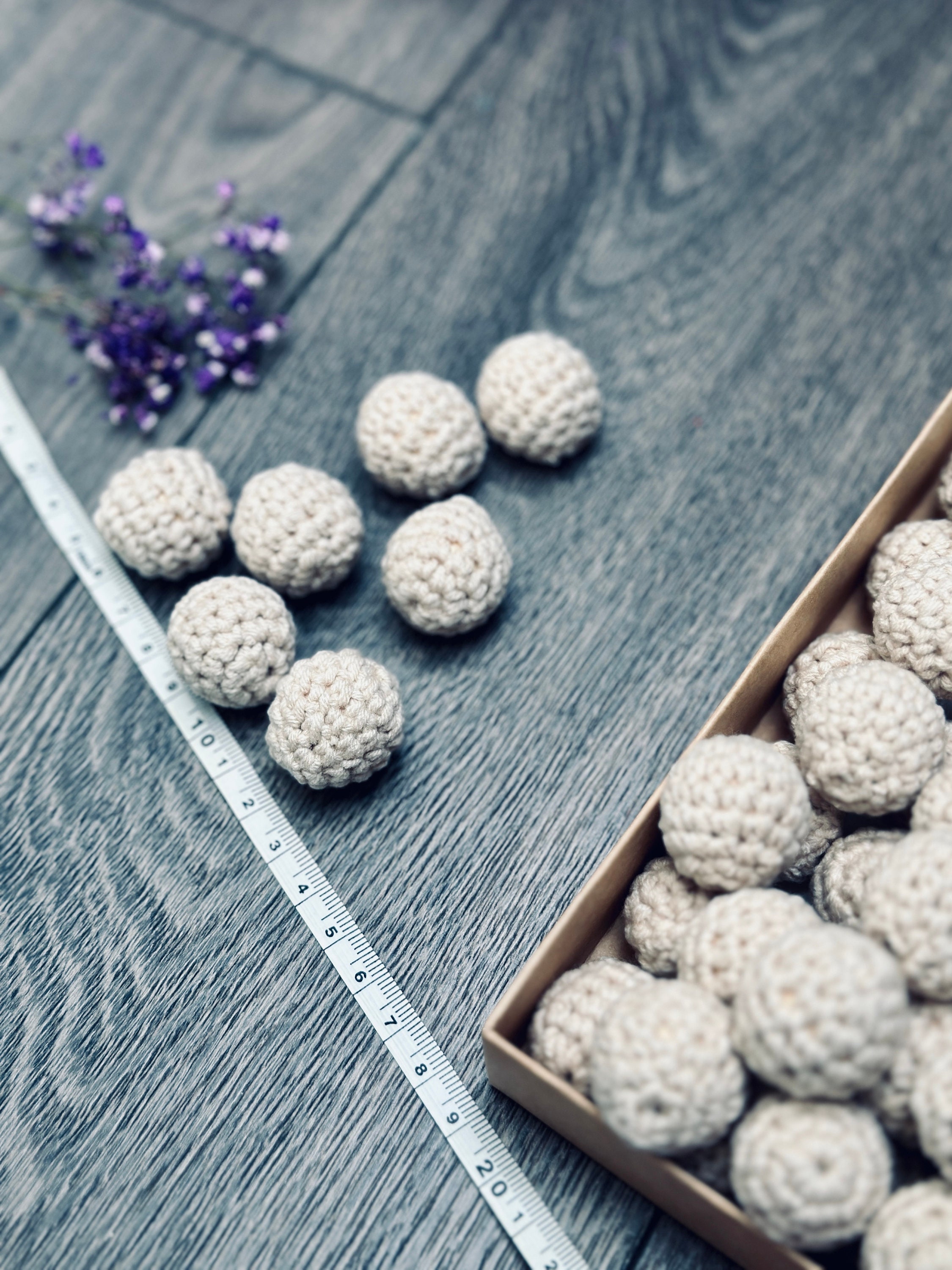 Crochet Balls, Sand Color, Handmade Wooden Crochet Balls, Small Balls ...