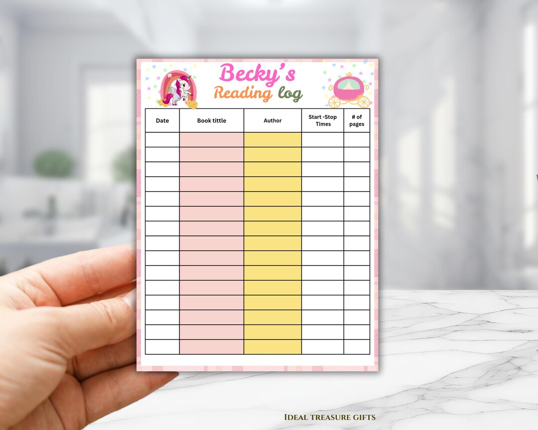 Kids Reading Log: Editable Book Tracker, Reading Challenge (PDF ...
