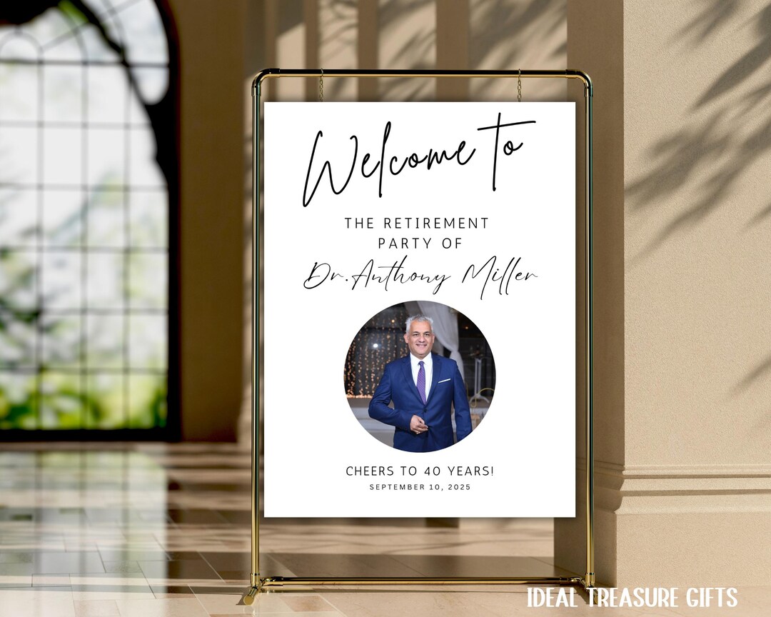 Retirement Party Photo Welcome Sign: Custom Celebration Poster (digital ...