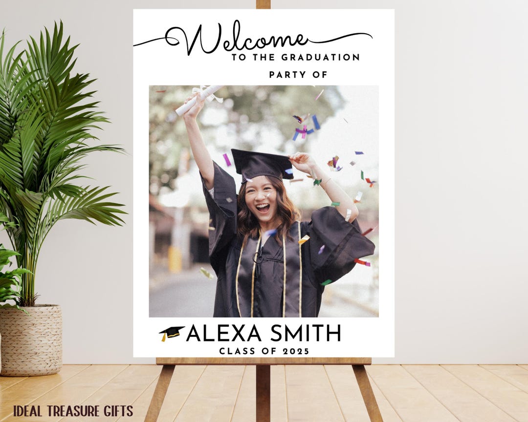 Editable Graduation Welcome Sign Template, Minimalist Graduation ...