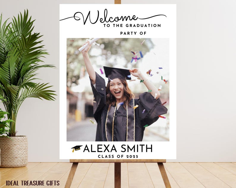 Editable Graduation Welcome Sign Template, Minimalist Graduation ...
