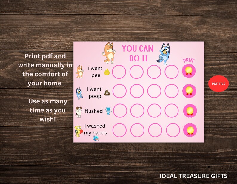 Behavior and Chore Chart, Potty Chart for Kids, Kids Behavior List ...