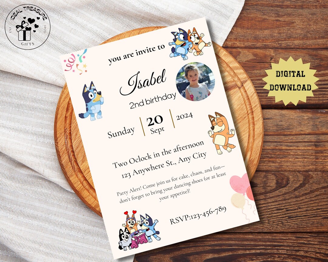 Bluey Birthday Evite: Animated Video Invitation (digital Download) - Etsy