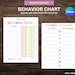 Printable Kids Behavior Chart: Weekly Responsibility Checklist (US ...