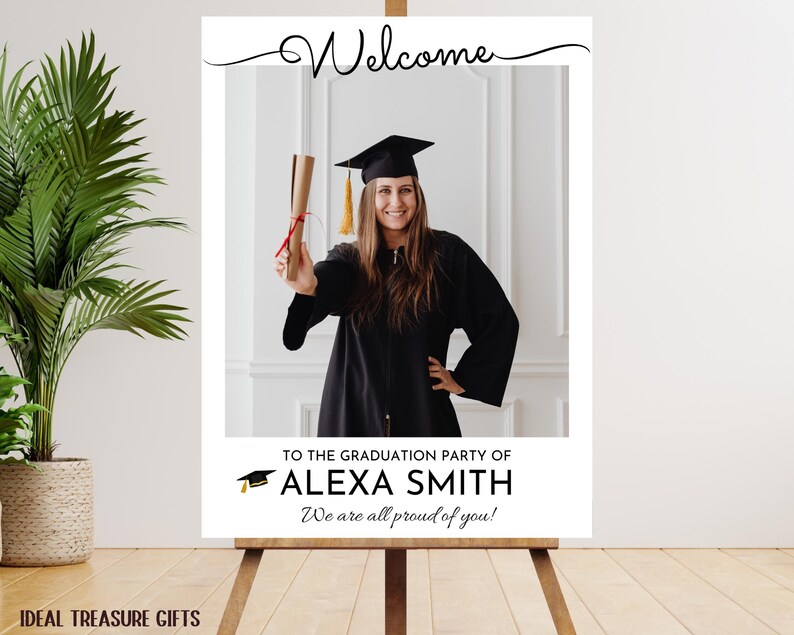 Editable Graduation Welcome Sign Template, Minimalist Graduation ...