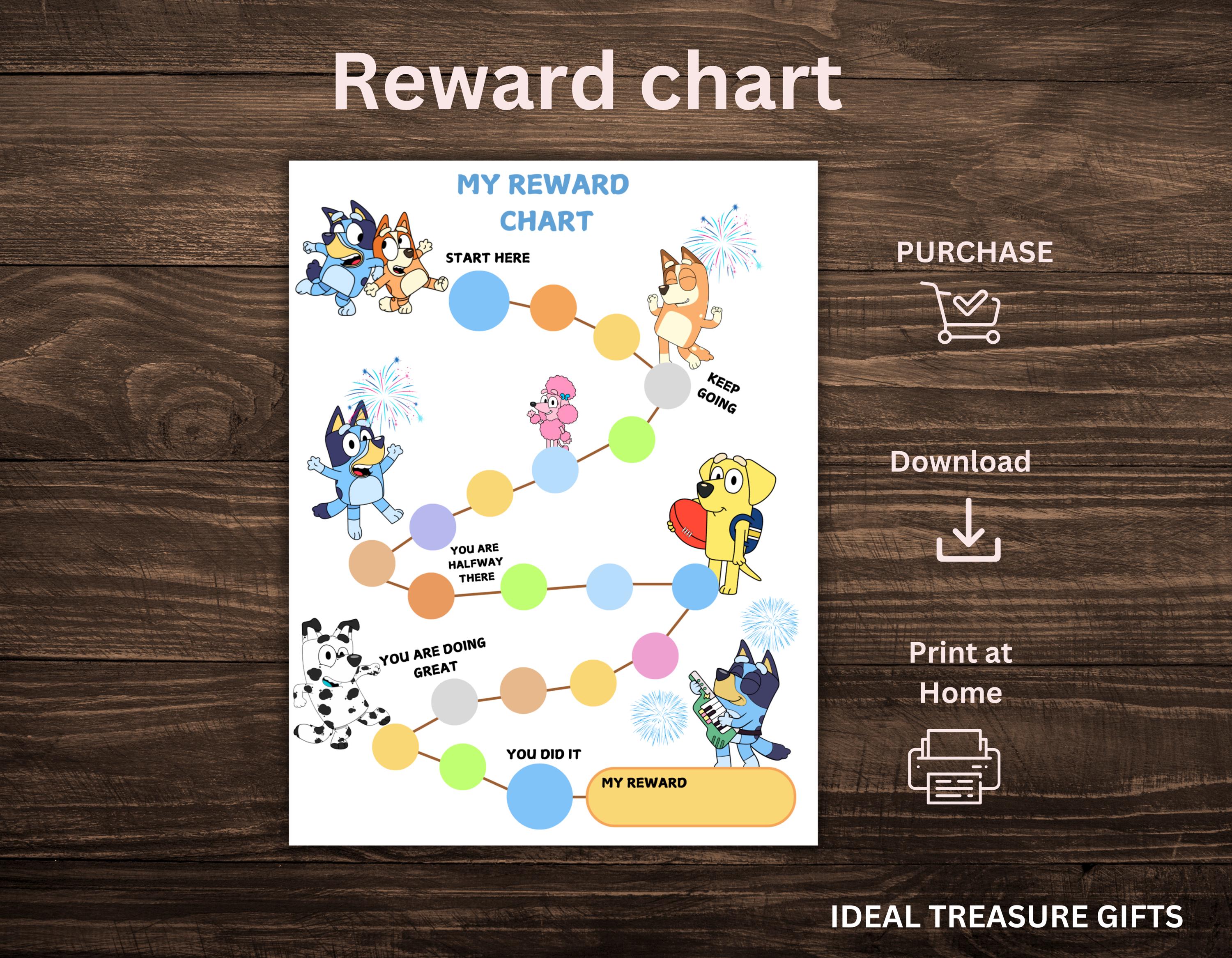 Printable Bluey Behavior Chart, Bluey Reward Chore Chart, Kids Routine ...